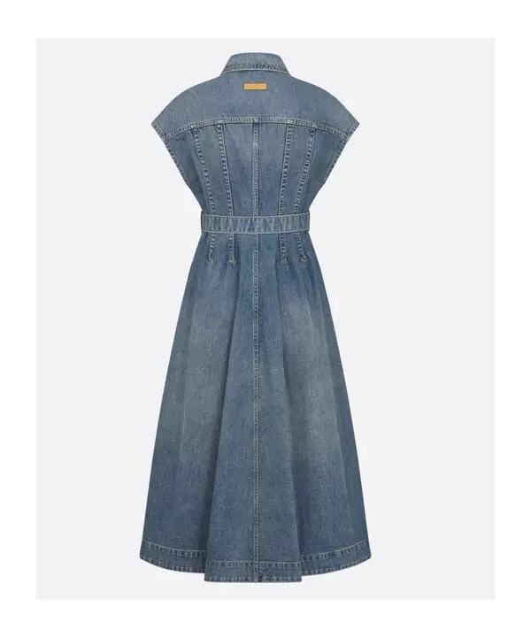 Dior Mid-length Flared Dress With Embroidered Bee And Cd Logo