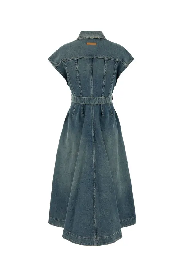 Dior Mid-length Flared Dress With Embroidered Bee And Cd Logo