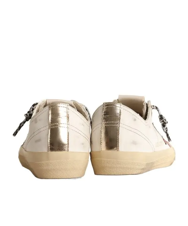 GOLDEN GOOSE V-star Glittered Sneakers - Nude