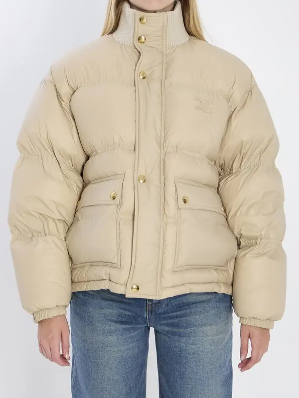 Celine Puffer Jacket In Light Nylon