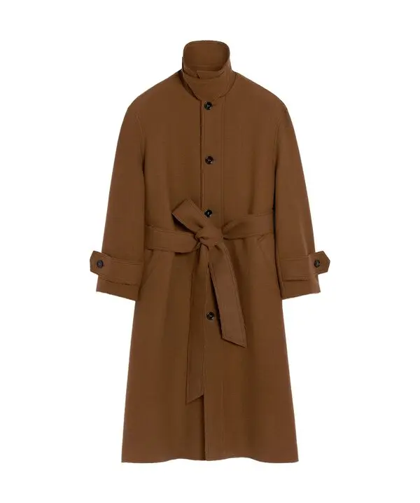 Ami Belted Trench Coat - Brown