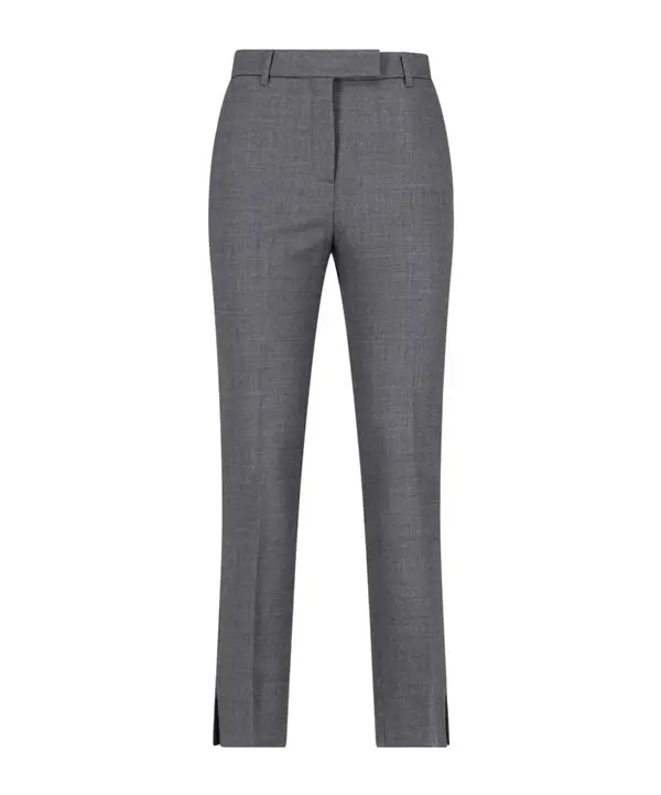 Incotex High-waisted Casual Pants With Ankle Slits - Gray