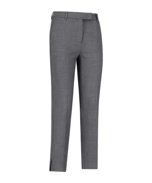 Incotex High-waisted Casual Pants With Ankle Slits - Gray
