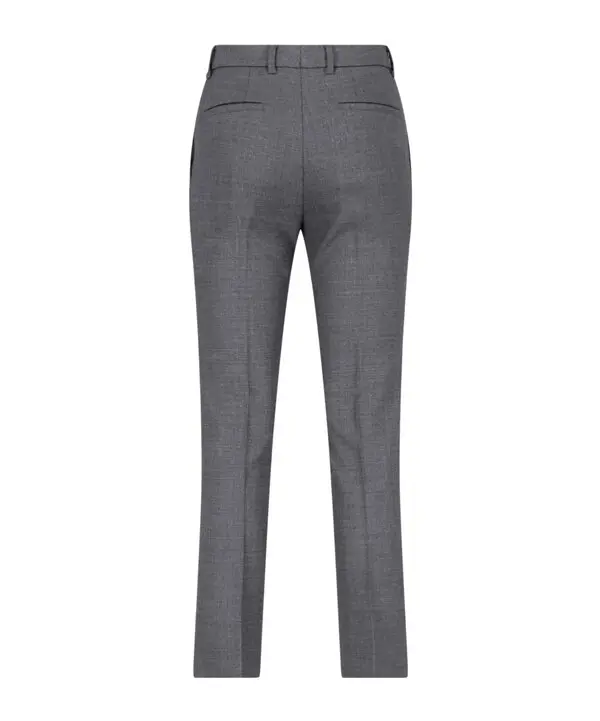 Incotex High-waisted Casual Pants With Ankle Slits - Gray