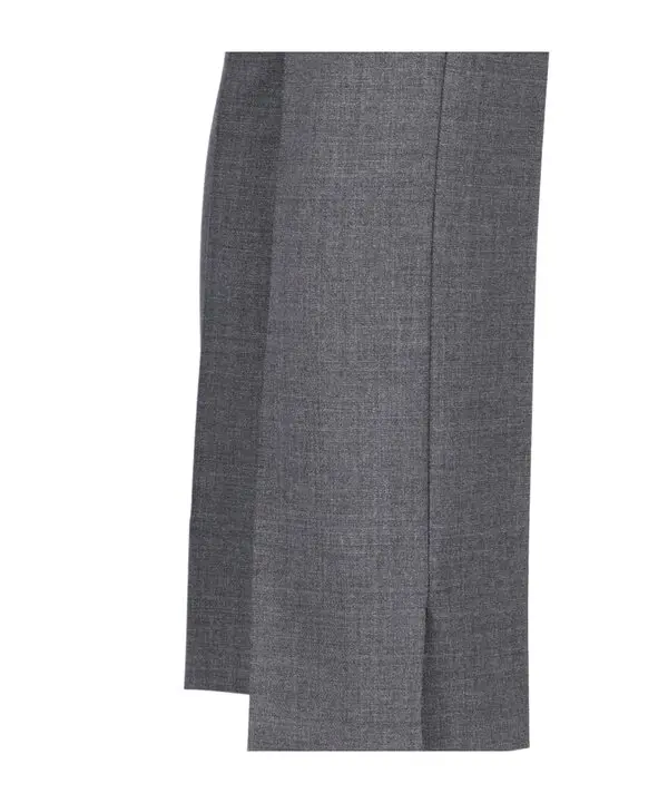 Incotex High-waisted Casual Pants With Ankle Slits - Gray