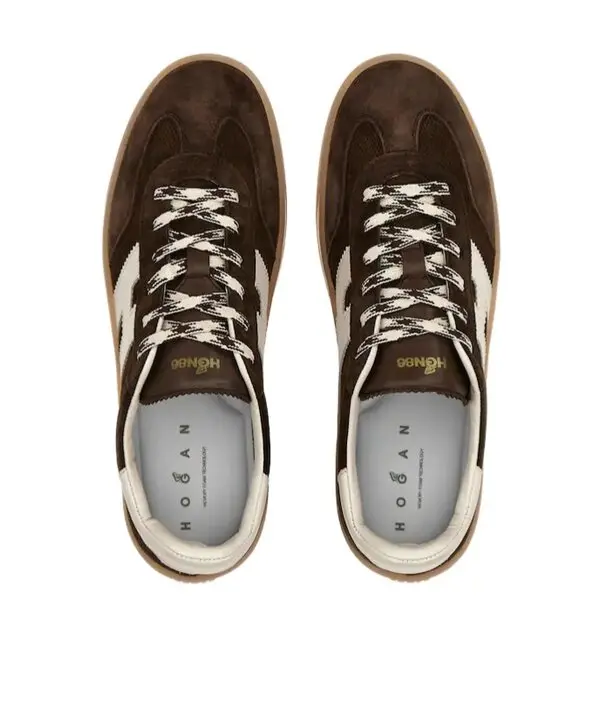 Hogan Logo-patch Lace-up Sneakers - Brown