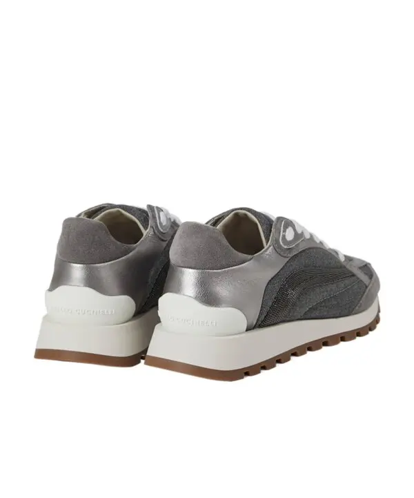 Brunello Cucinelli Monili Embellished Sneakers - Medium Gray