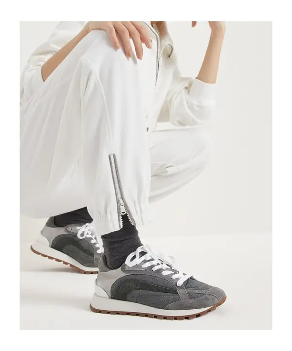 Brunello Cucinelli Monili Embellished Sneakers - Medium Gray
