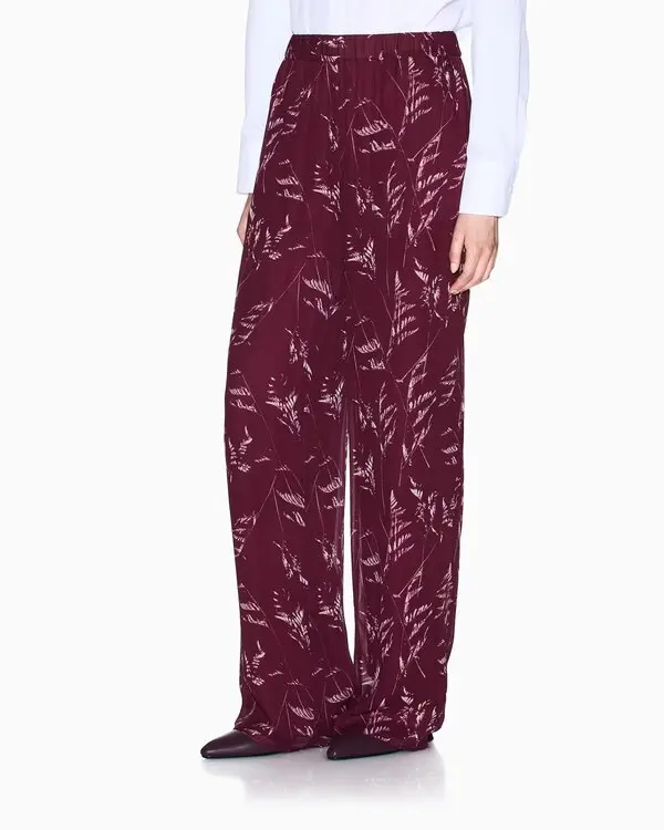 Armani Exchange Foliage-print Wide Leg Trousers