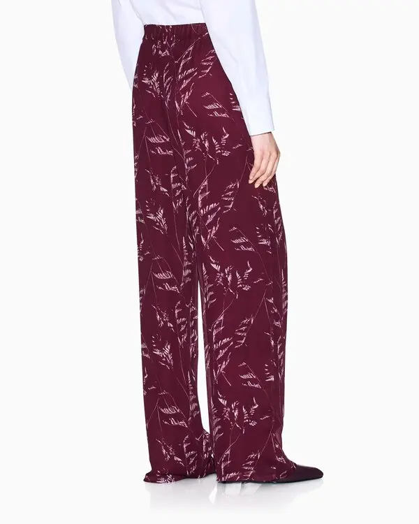 Armani Exchange Foliage-print Wide Leg Trousers