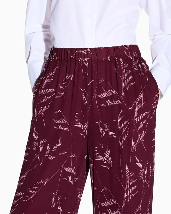 Armani Exchange Foliage-print Wide Leg Trousers