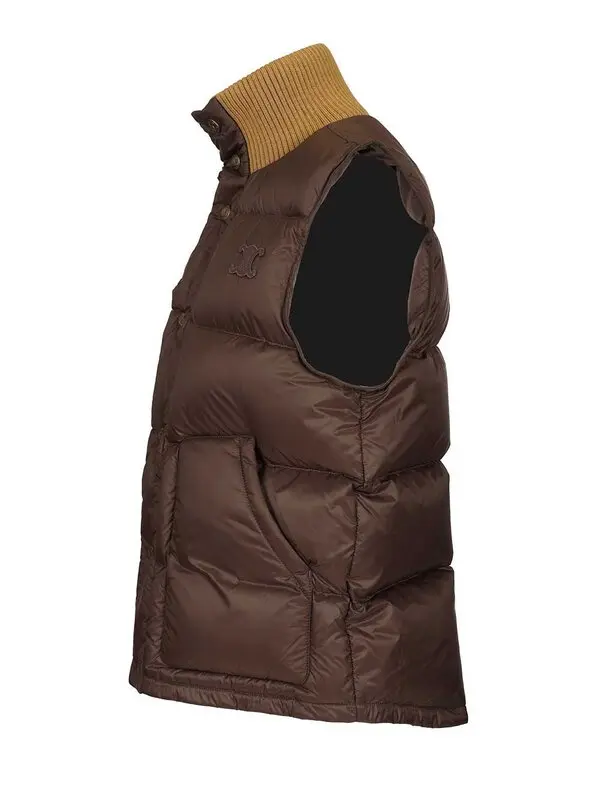 Celine Sleeveless Puffer Jacket In Light Nylon