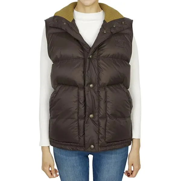 Celine Sleeveless Puffer Jacket In Light Nylon