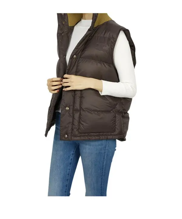 Celine Sleeveless Puffer Jacket In Light Nylon