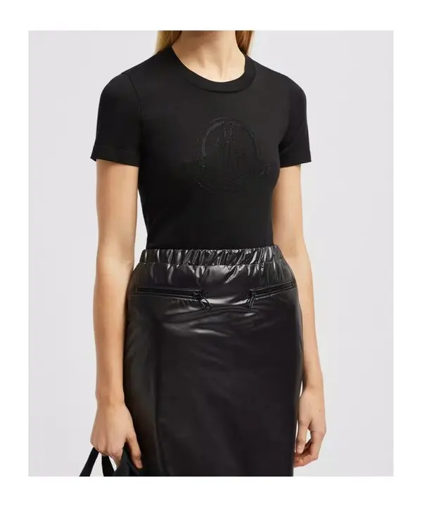Moncler Embellished Logo Crewneck T-shirt