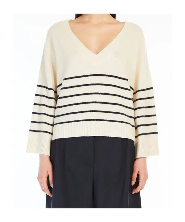 Max Mara Striped V-neck Jumper