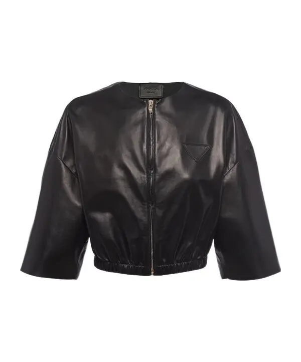 Prada Nappa Leather Bomber Jacket
