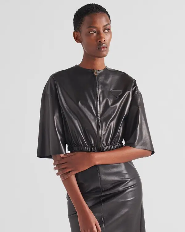 Prada Nappa Leather Bomber Jacket