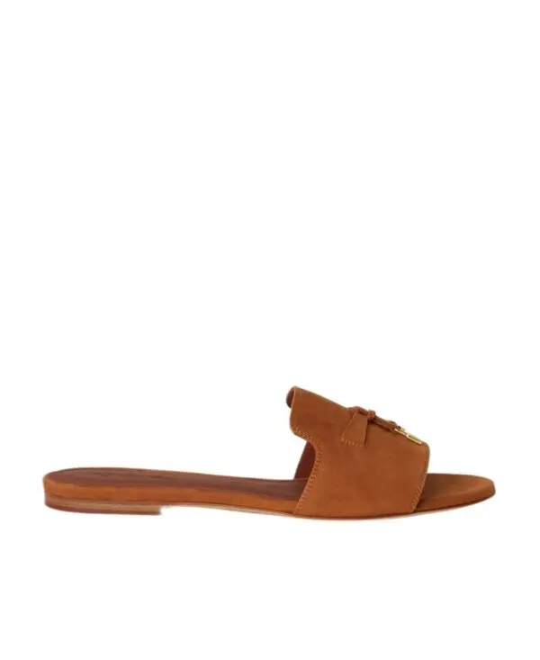 Loro Piana Summer Charms Flat Sandals - Coffee Brown