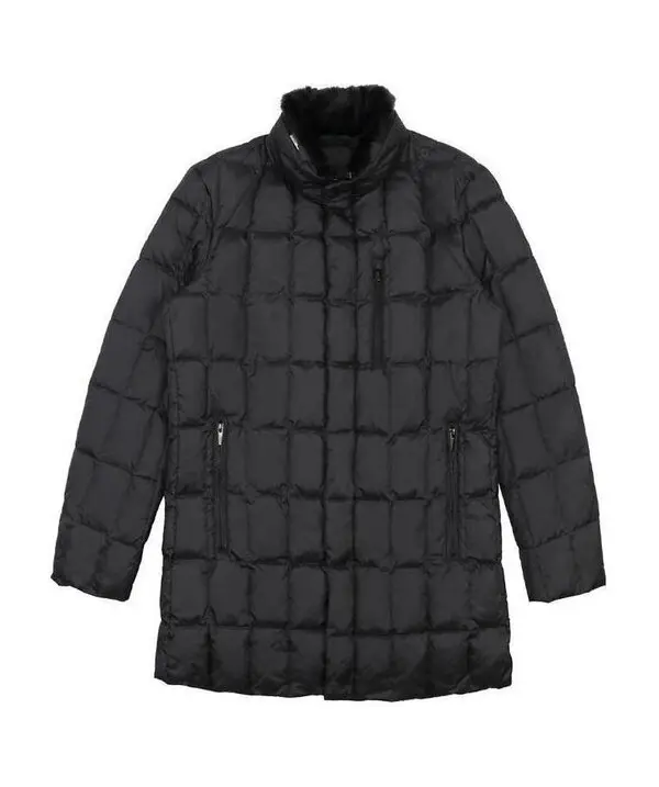 Emporio Armani Quilted Plaid Down Jacket - Black