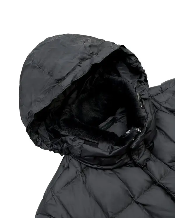 Emporio Armani Quilted Plaid Down Jacket - Black