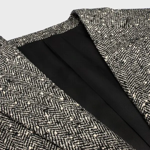 Celine Garçon Jacket In Herringbone Wool Natt