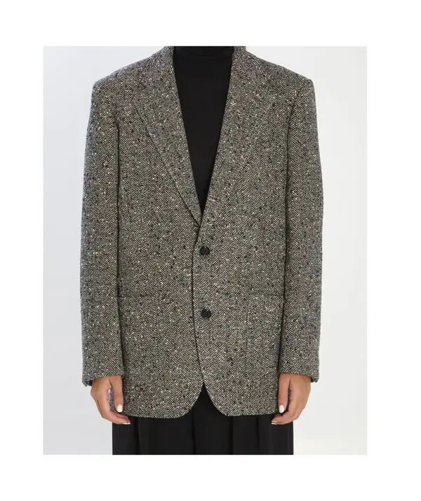 Celine Garçon Jacket In Herringbone Wool Natt