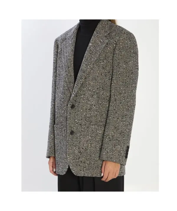 Celine Garçon Jacket In Herringbone Wool Natt