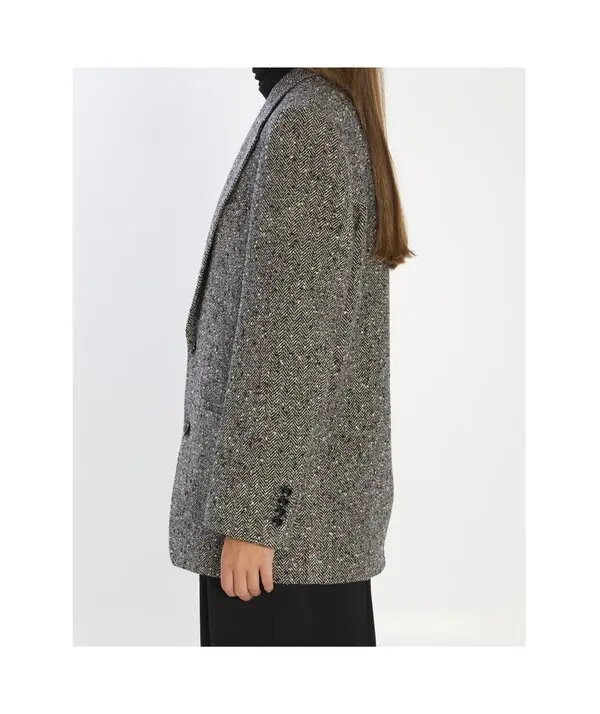 Celine Garçon Jacket In Herringbone Wool Natt