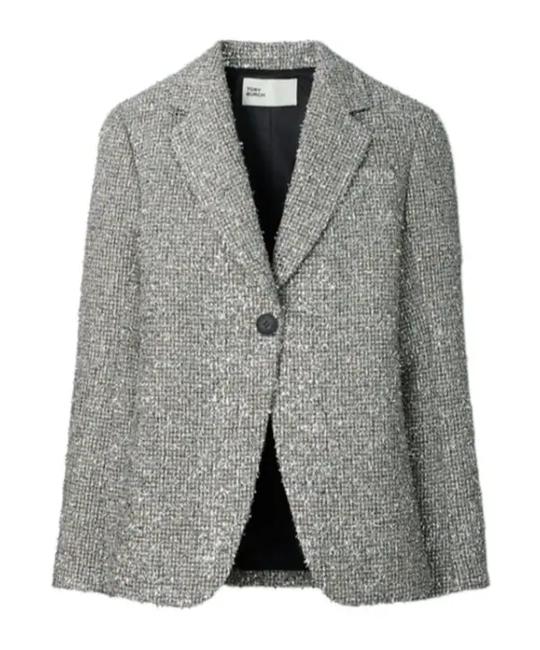 Tory Burch Tweed Blazer With Notched Lapel