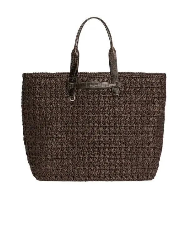 Dolce & Gabbana Crochet Raffia Shopper - Brown