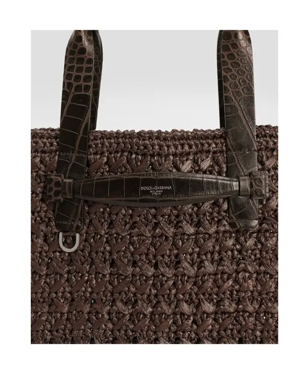 Dolce & Gabbana Crochet Raffia Shopper