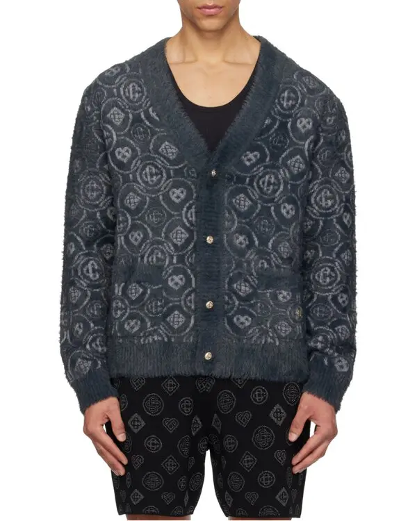 Casablanca Monogram Knitted Cardigan - Black