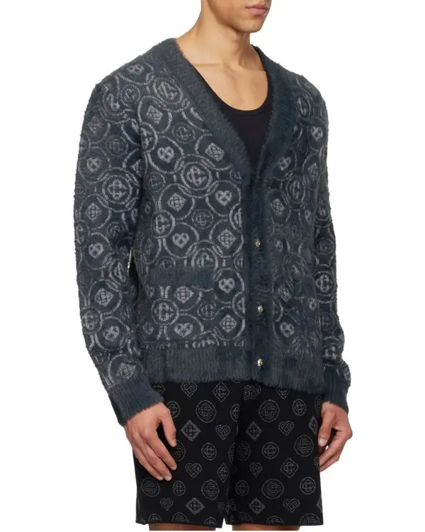 Casablanca Monogram Knitted Cardigan - Black