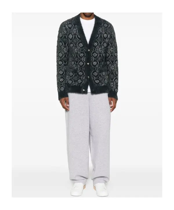 Casablanca Monogram Knitted Cardigan - Black