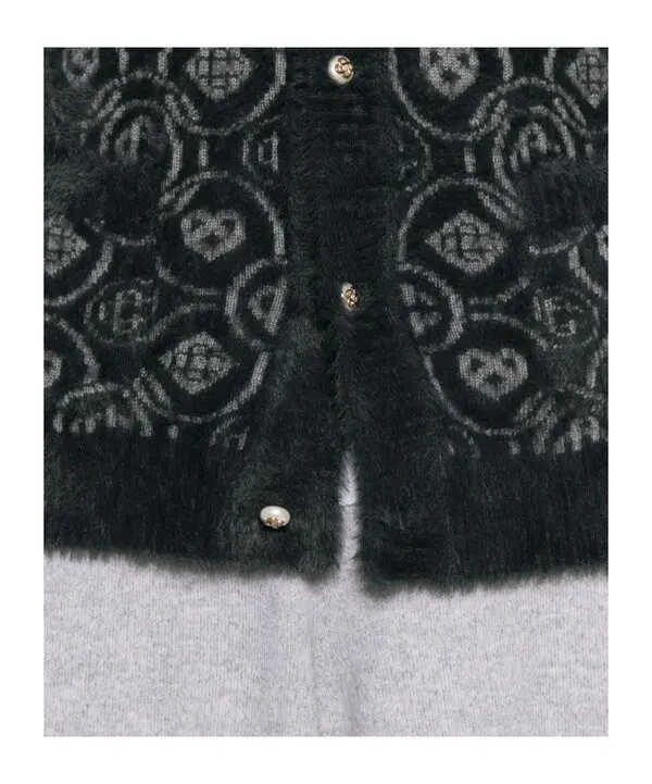 Casablanca Monogram Knitted Cardigan - Black