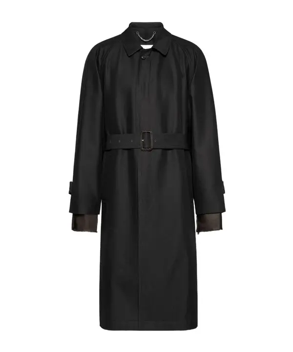 MAISON MARGIELA Single-breasted Trench Coat - Black