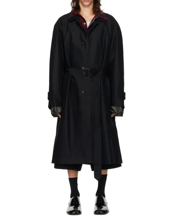 MAISON MARGIELA Single-breasted Trench Coat - Black