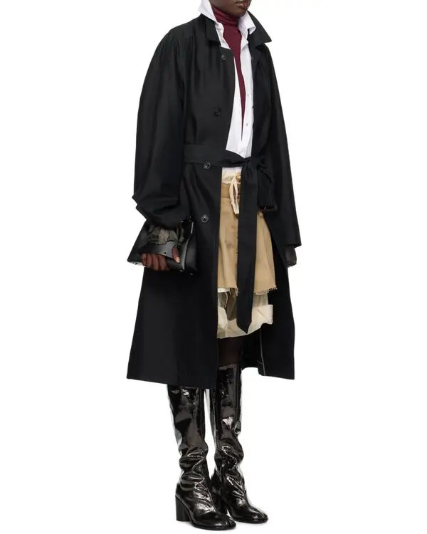 MAISON MARGIELA Single-breasted Trench Coat - Black