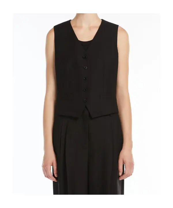 Max Mara Viscose And Linen Canvas Waistcoat