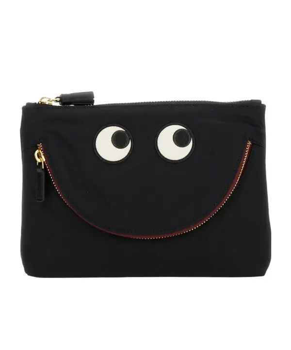 ANYA HINDMARCH Happy Eyes Zipped Pouch - Black