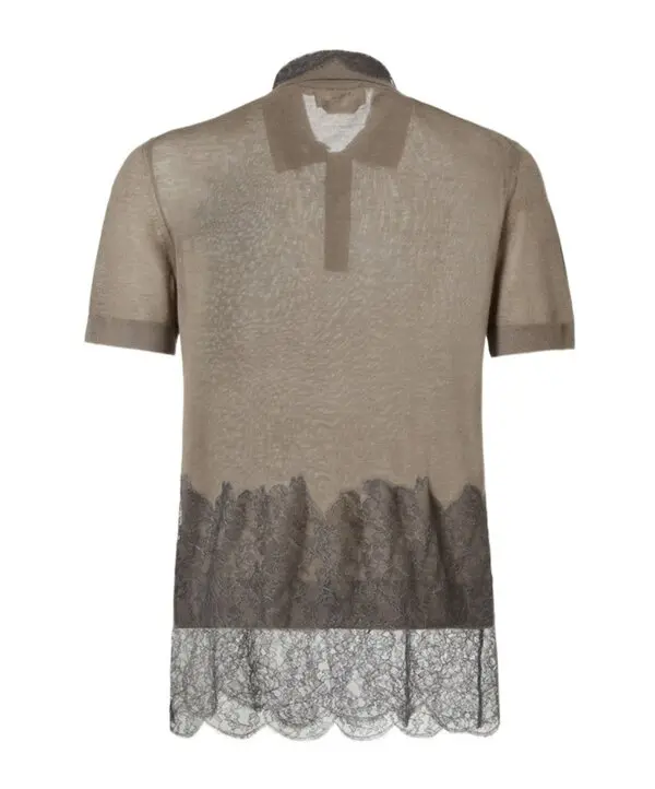 Fendi Lace Detailed Short Sleeved Polo Shirt