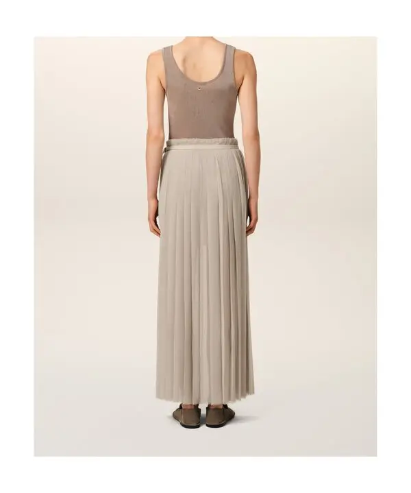 AMI Paris Pleated Maxi Skirt - Grey