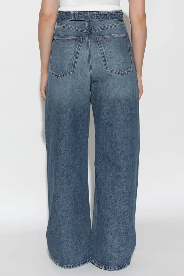 Sportmax Procida Low Waist Oversized Jeans - Blue