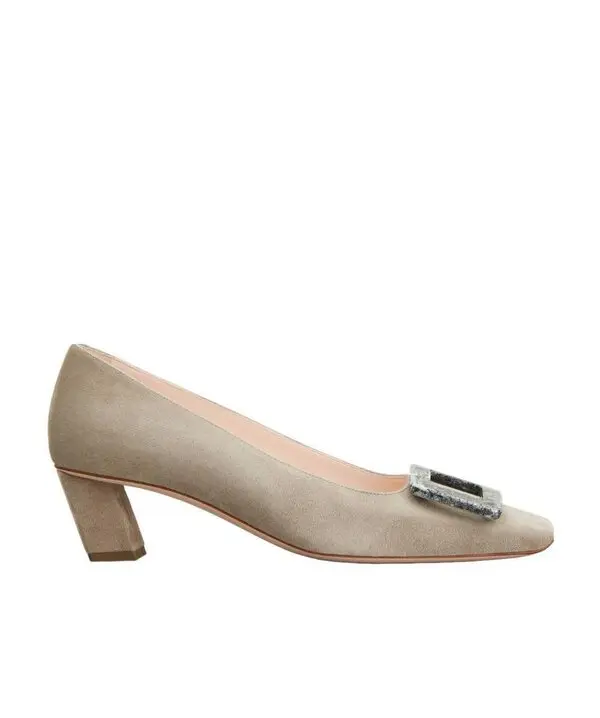 ROGER VIVIER Belle Vivier Square-toe Pumps With Resin Buckle