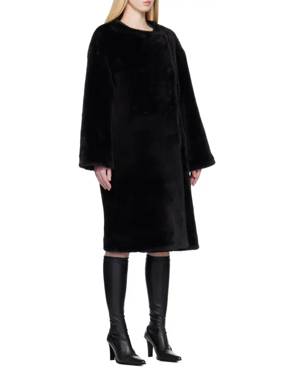 TOTEME Collarless Coat - Black