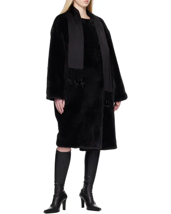 TOTEME Collarless Coat - Black