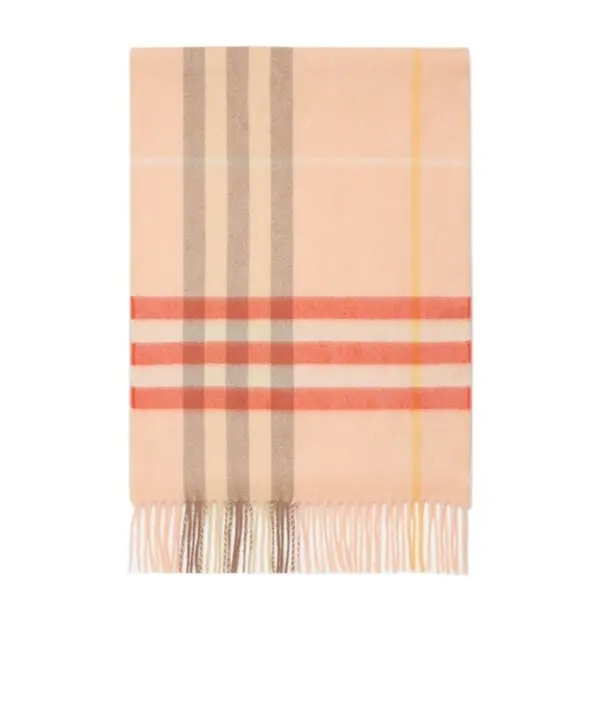 Burberry Checked Fringed-edge Scarf - Teacup