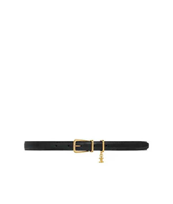 Celine Elegant Charm Belt In Taurillon Leather - Black