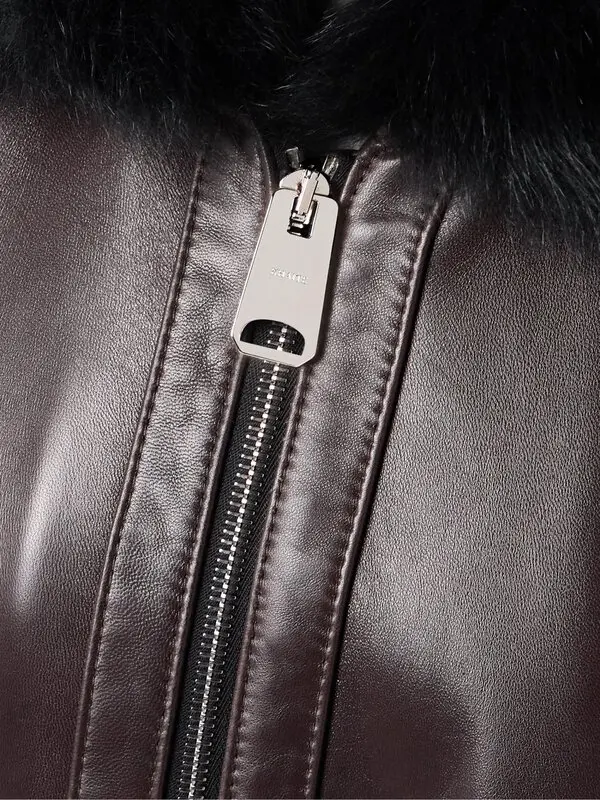 Khaite Daemon" Zip-up Bomber Jacket With Fur Collar